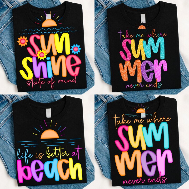 Sunshine Png Beach Life Bundle | Trendy Summer Sublimation Png | Girly ...