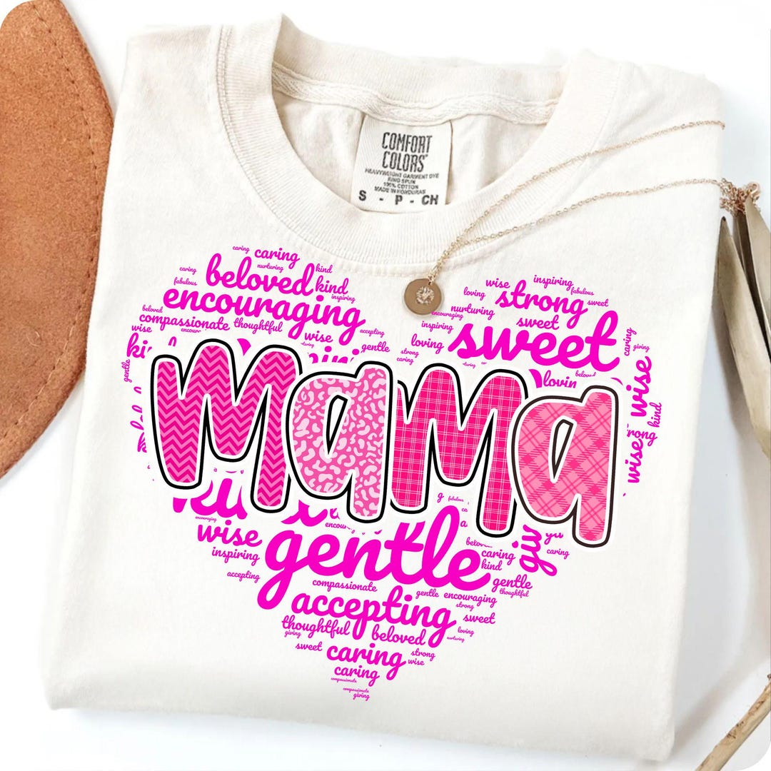Mama Heart PNG, Motivational Mom Quote Png, Preppy Mama Pink Png, Mum ...