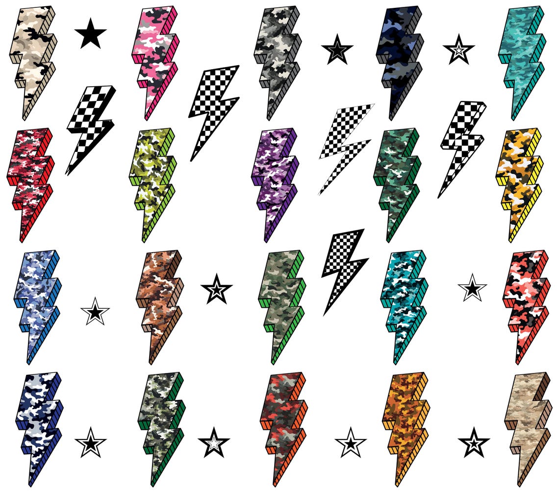 Trendy Camo Sports Alphabet Clipart: Instant Download for Sublimation ...