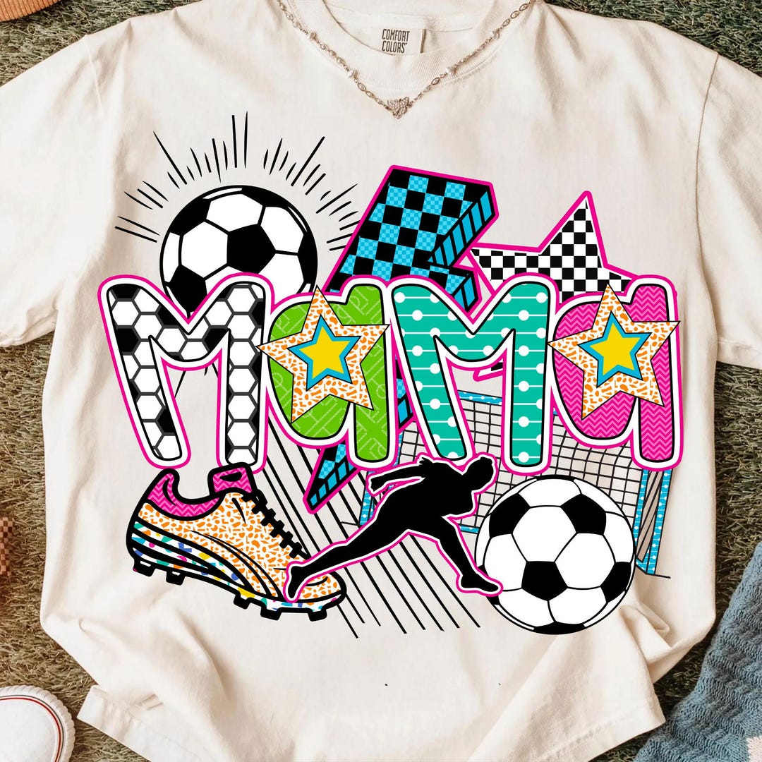 Preppy Soccer Mom Lightning Bolt PNG: Brushstroke Design Digital ...