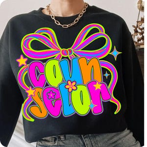 Neon Teacher Staff PNG Sublimation Bundle Counselor Para SPED Clipart ...