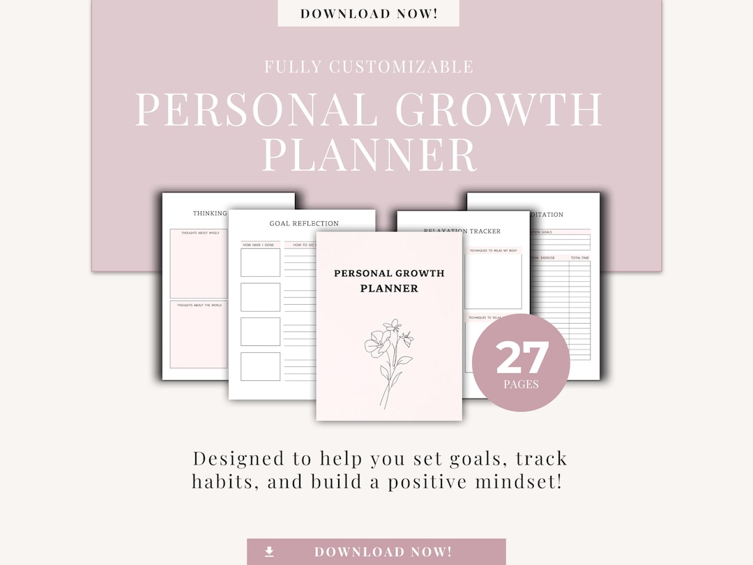 Personal Growth Planner Template | Goal Setting & Self-improvement - Etsy