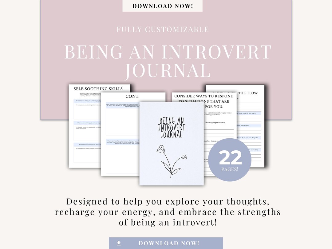 Being an Introvert Journal Template | Self-discovery & Reflection - Etsy