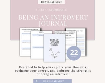 Being an Introvert Journal | Printable and Editable Canva Template ...