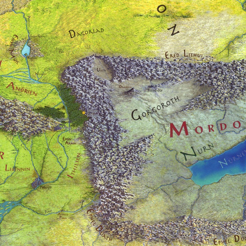 MIDDLE EARTH MAP - Etsy