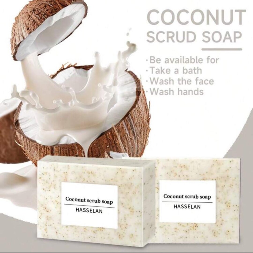 3.53oz/100g Coconut Exfoliating Soap, Moisturizing & Nourishing, With ...