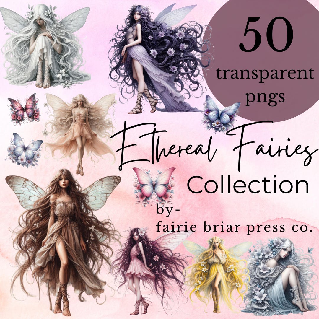 Ethereal Fairy Clipart Bundle – Whimsical Fantasy Fairies With Wings ...