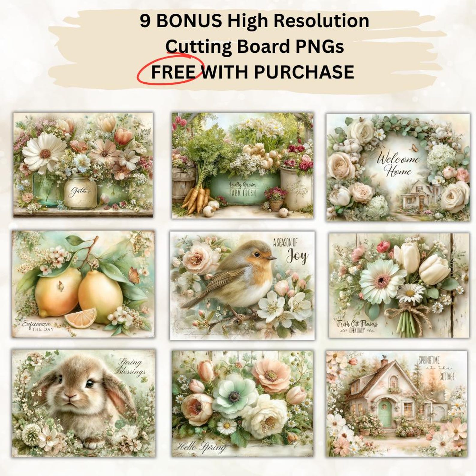 Cutting Board PNG – Cottage Kitchen Chopping Board Sublimation ...