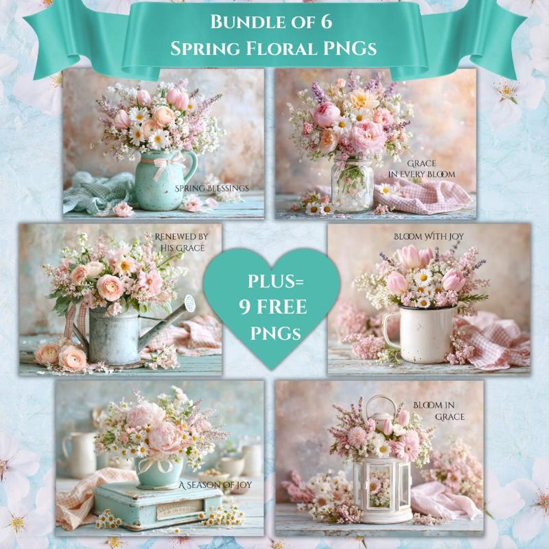 Spring Floral Cutting Board PNG Bundle – Faith Farmhouse Sublimation ...