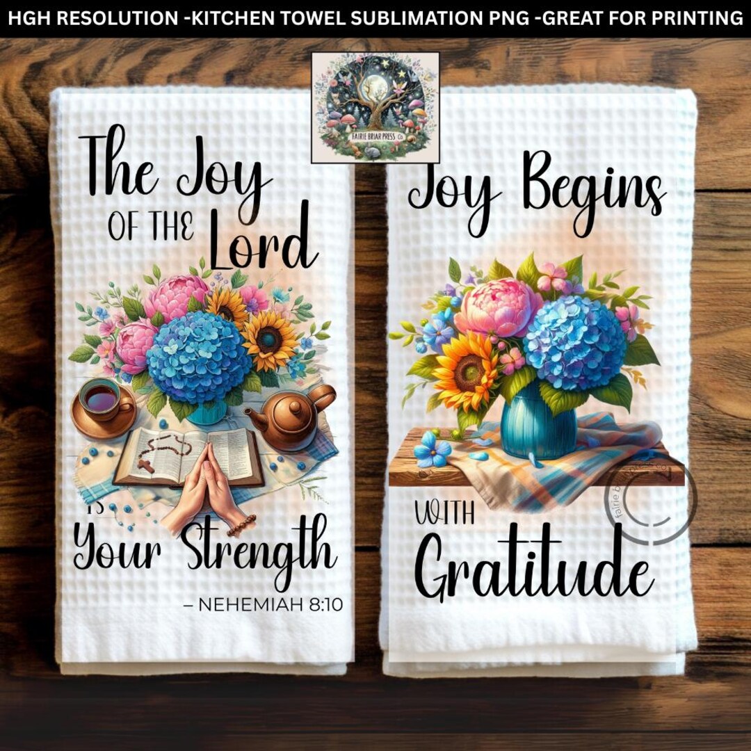 Farmhouse Faith Bible Verse PNG Watercolor Tea Towel Design Christian ...