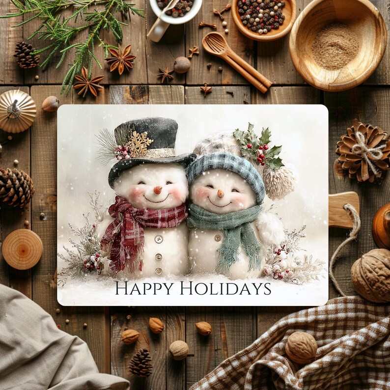 Happy Holidays Snowman Cutting Board PNG – Farmhouse Christmas ...