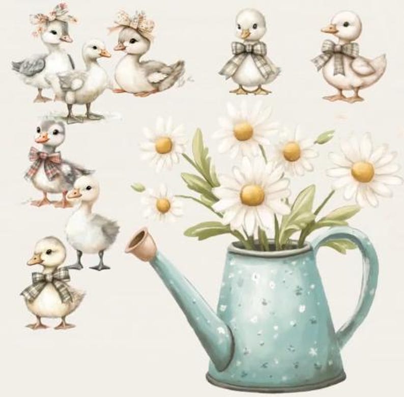 Goose Clipart Set: Watercolor Geese PNG Graphics (digital Download - Etsy