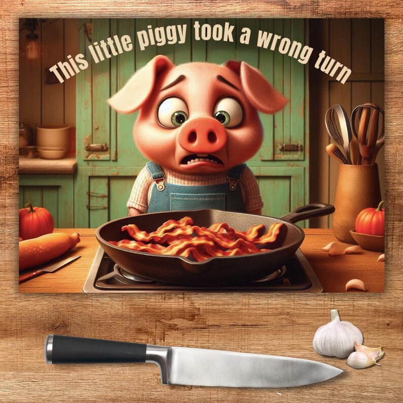 Funny Farmhouse Pig Cutting Board PNG: Rustic Kitchen Decor (digital ...