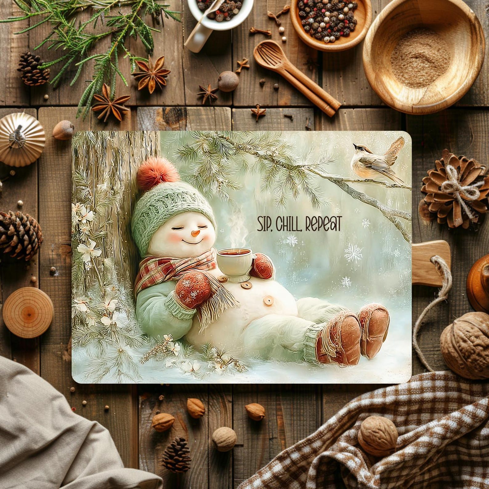 Snowman Cutting Board PNG – Holiday Sublimation Design – Winter ...