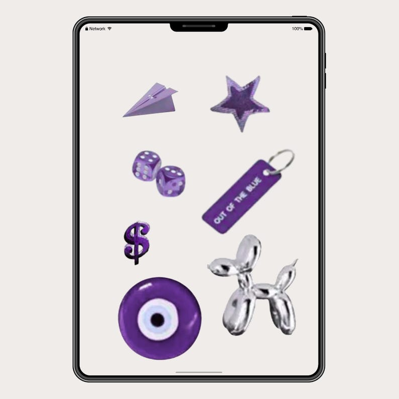Purple Sticker Set: Dreamy Pngs, Planner Stickers (digital Download A4 ...