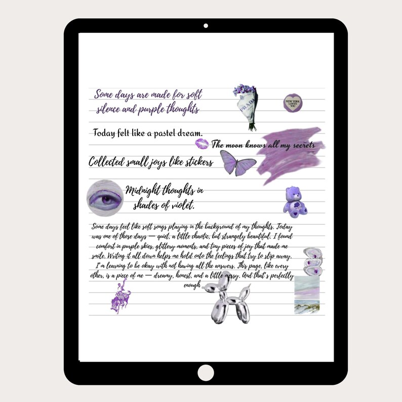 Purple Sticker Set: Dreamy Pngs, Planner Stickers (digital Download A4 ...