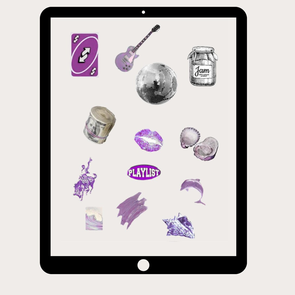 Purple Sticker Set: Dreamy Pngs, Planner Stickers (digital Download A4 ...