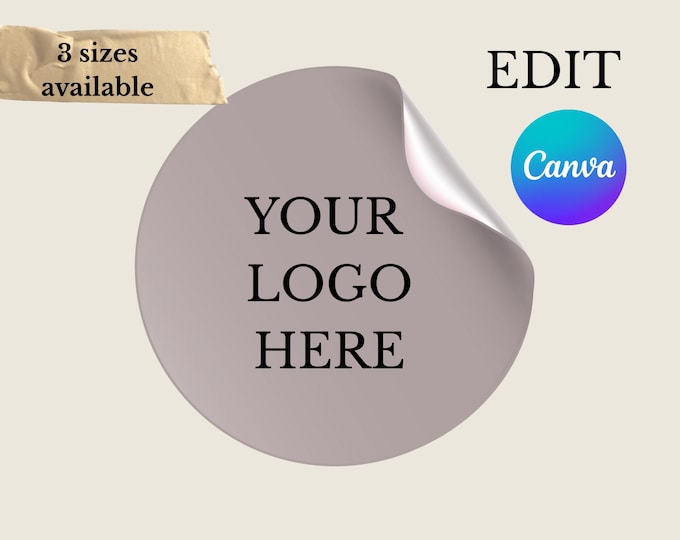 Logo Sticker Template, Printable Circle Avery Label 2" Instant Download ...