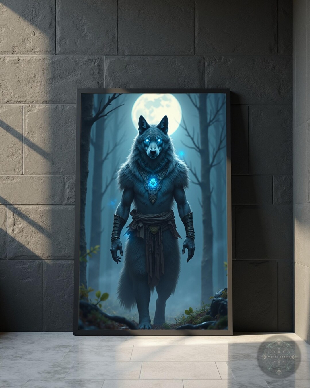 Mystical Spirit Wolf Printable – Full Moon Guardian Totem Art ...