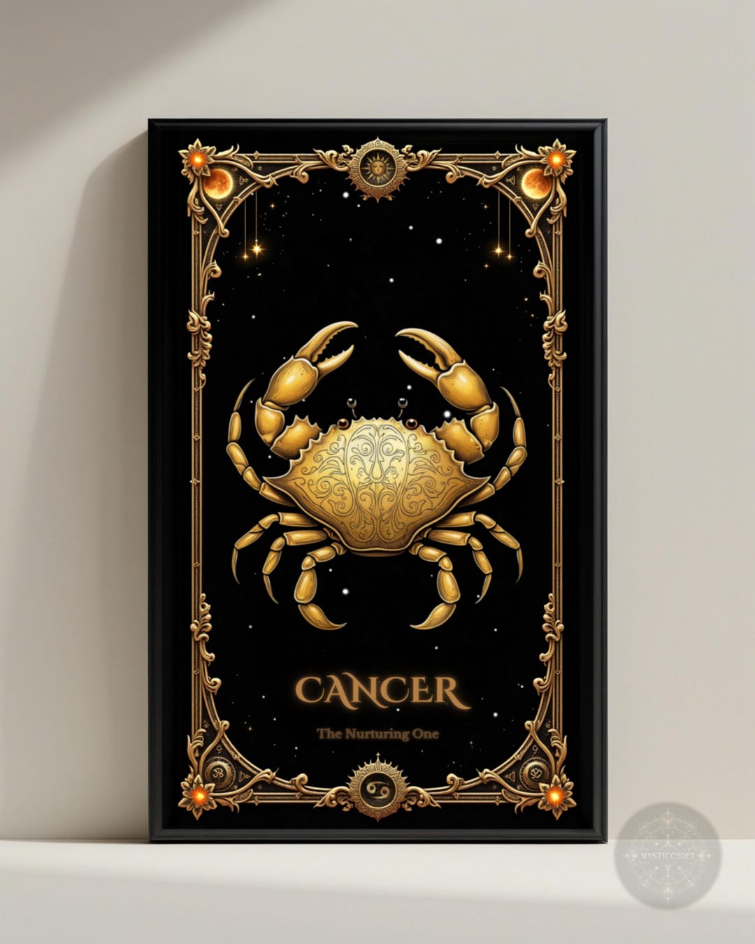 Cancer Zodiac Sign Printable, Mystical Cancer Wall Art, Celestial ...