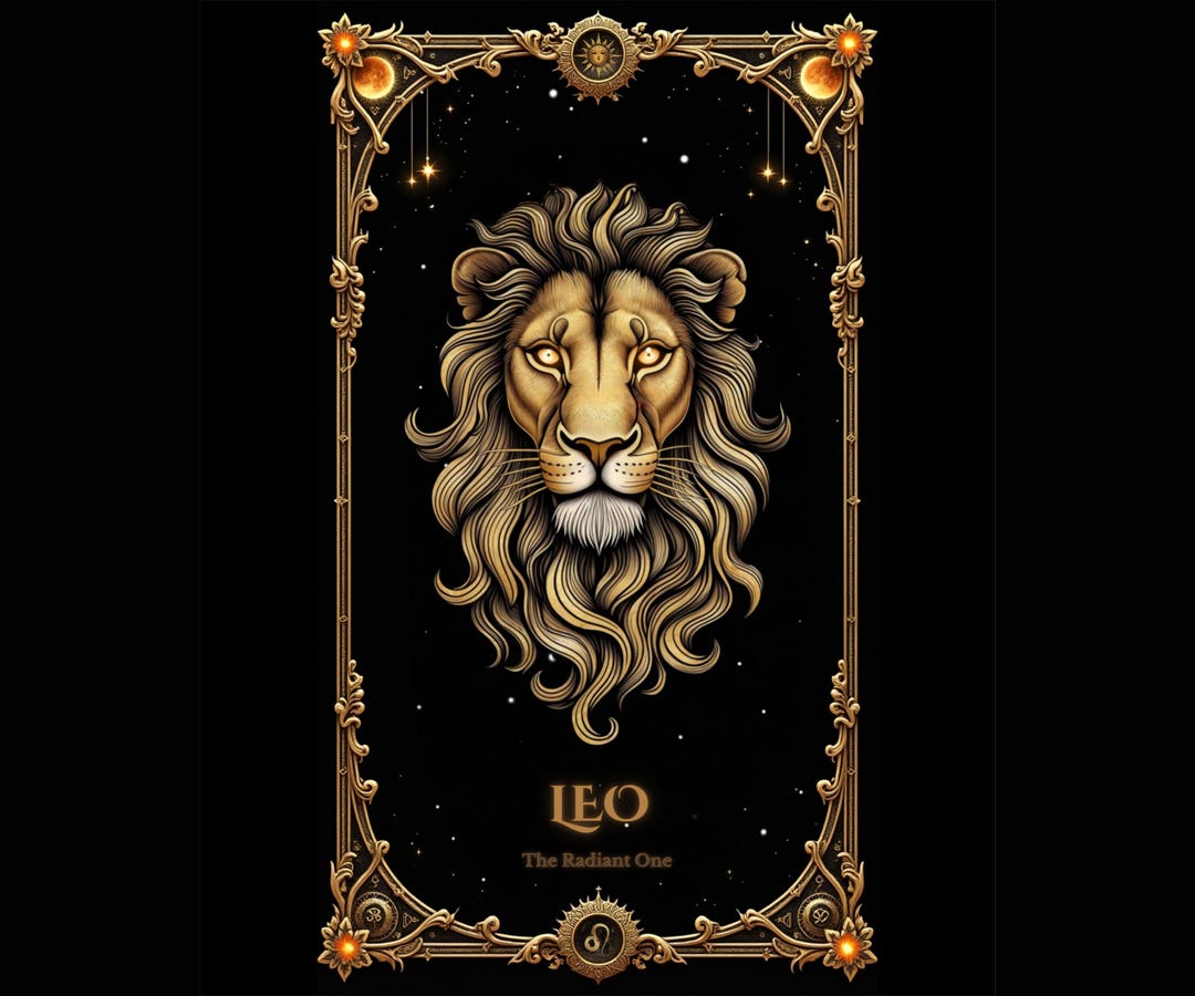 Leo Zodiac Sign Printable, Leo Wall Art, Celestial Leo Poster, Digital ...