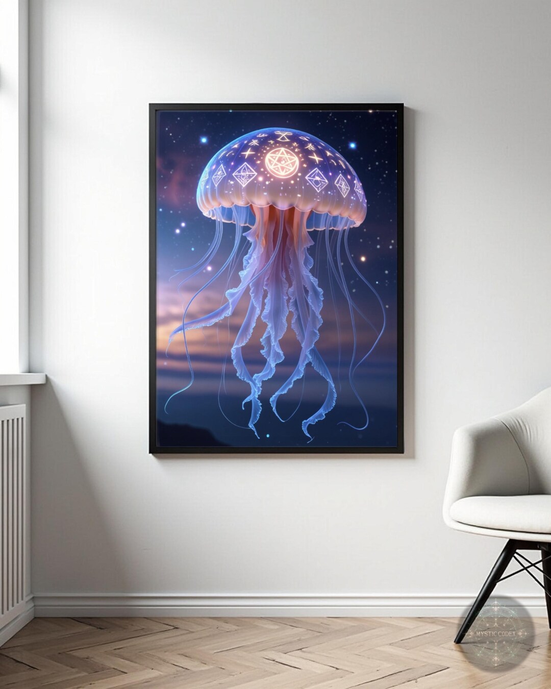 Celestial Jellyfish Digital Art • Ethereal Bloom Fantasy Print ...