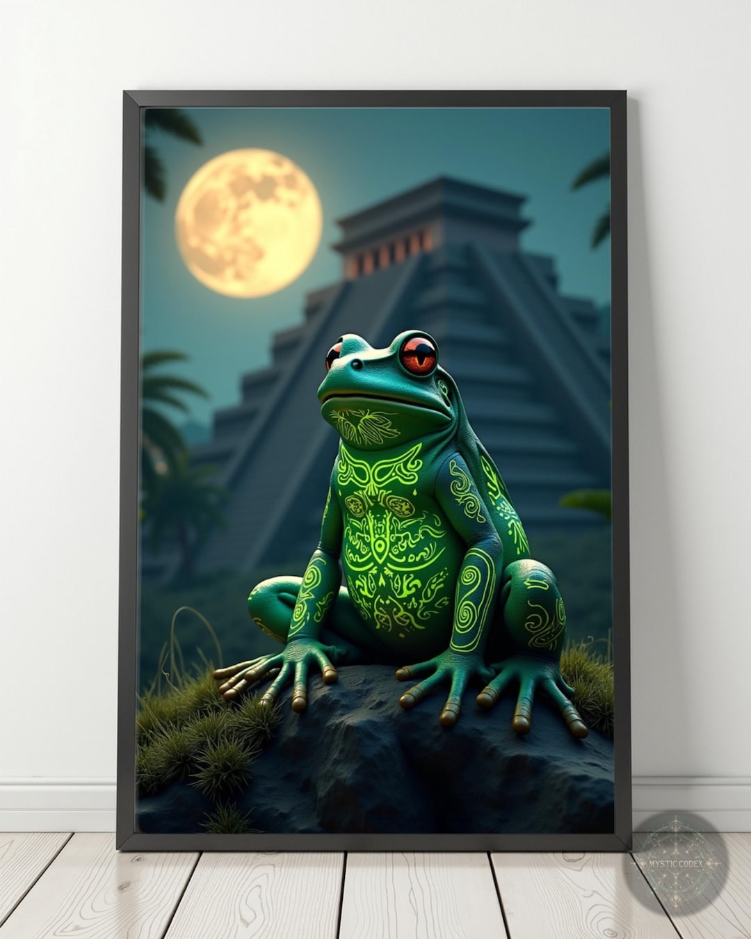 The Glyphbound Seer | Mystic Frog Wall Art Printable | Mayan Spirit ...