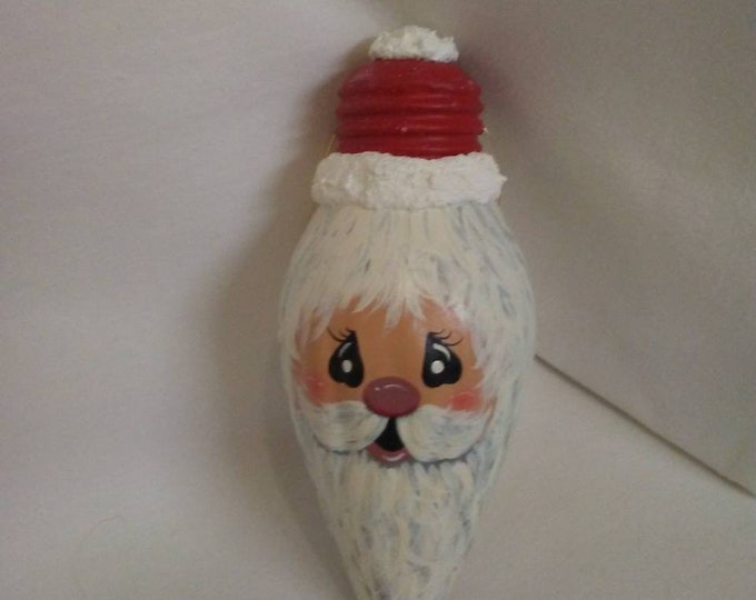 Hand-painted Light Bulb Santa Christmas Ornament - Etsy