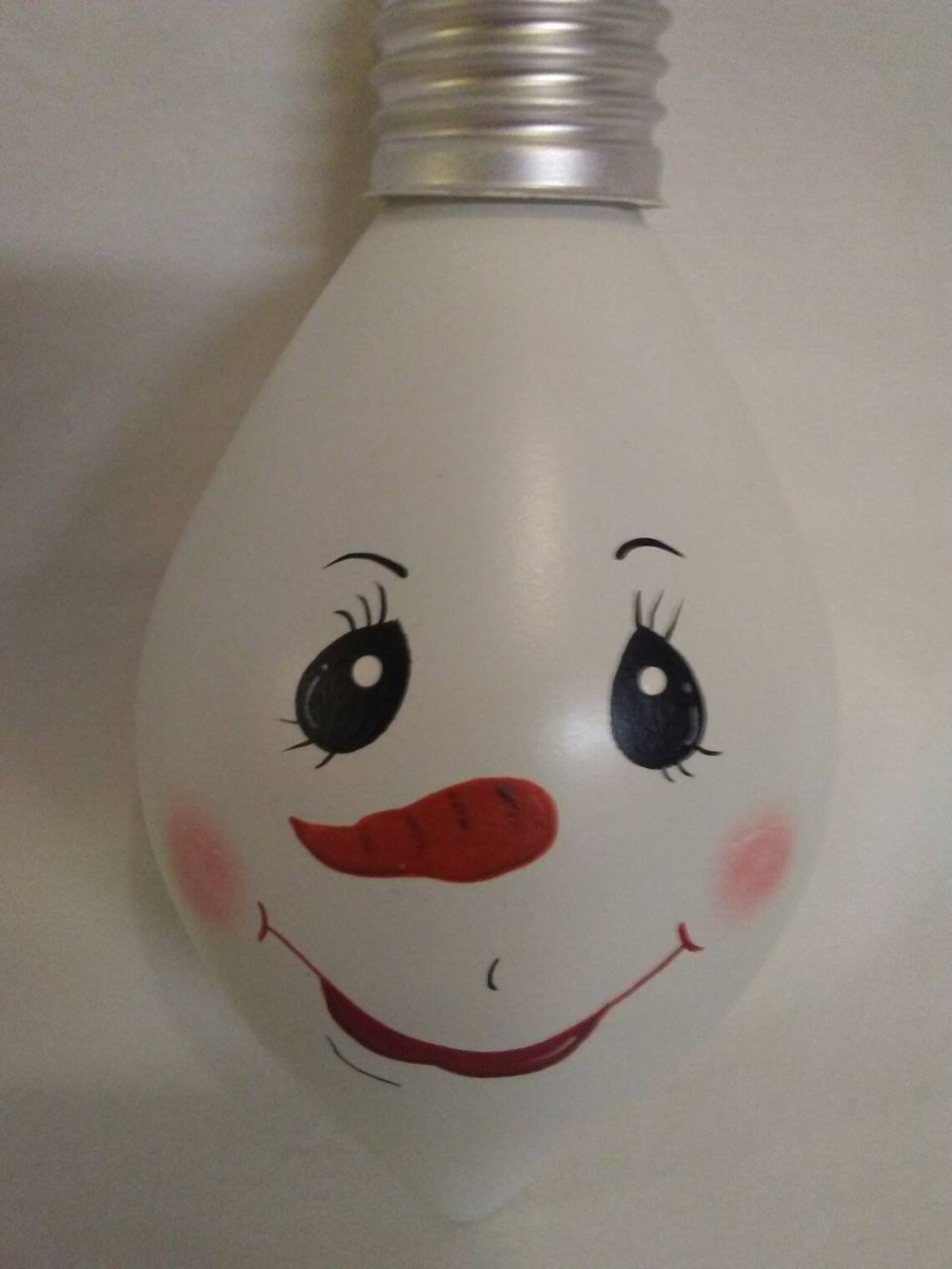 Hand-painted Plastic Tear-drop Shaped Ornament W/ Snowman Face - Etsy