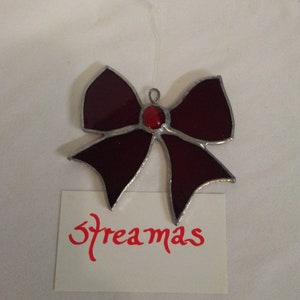 Stained Glass Bow Christmas Ornament or Suncatcher - Etsy