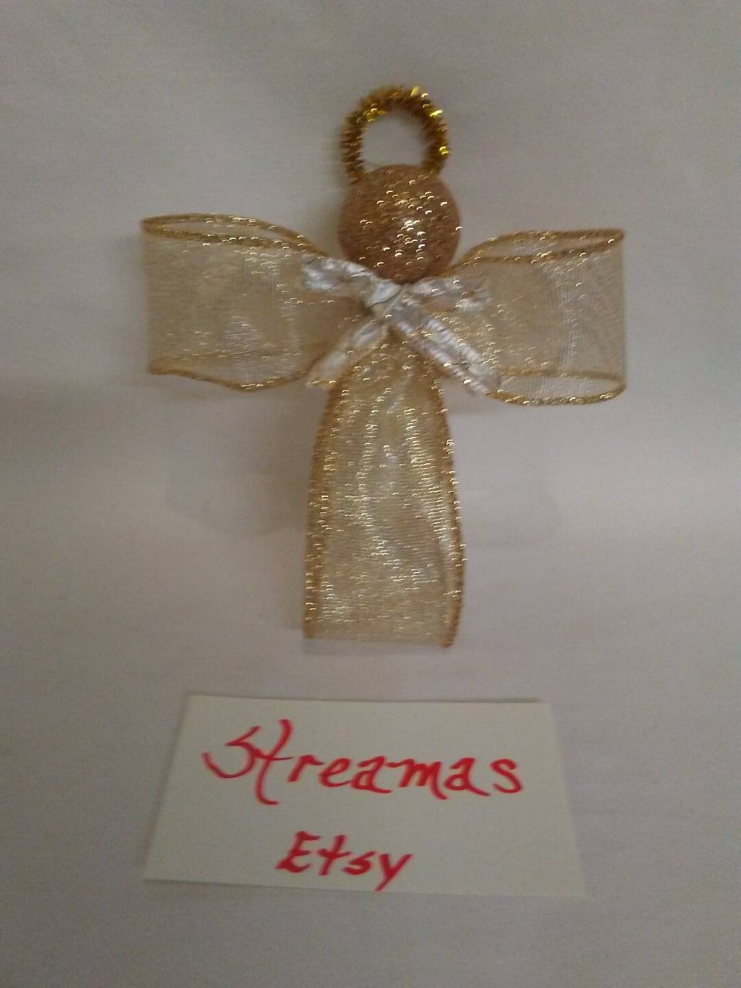 Gold Wired Ribbon Angel - Etsy