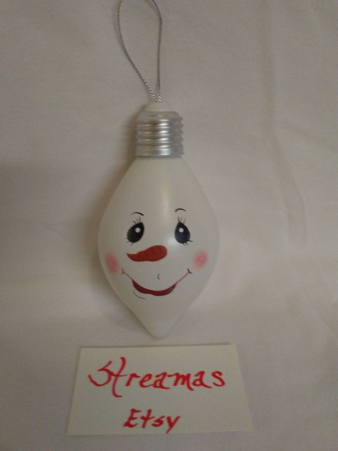 Hand-painted Plastic Tear-drop Shaped Ornament W/ Snowman Face - Etsy