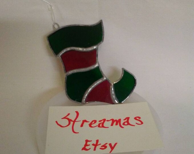 Stained Glass Elf Boot Christmas Ornament or Suncatcher - Etsy