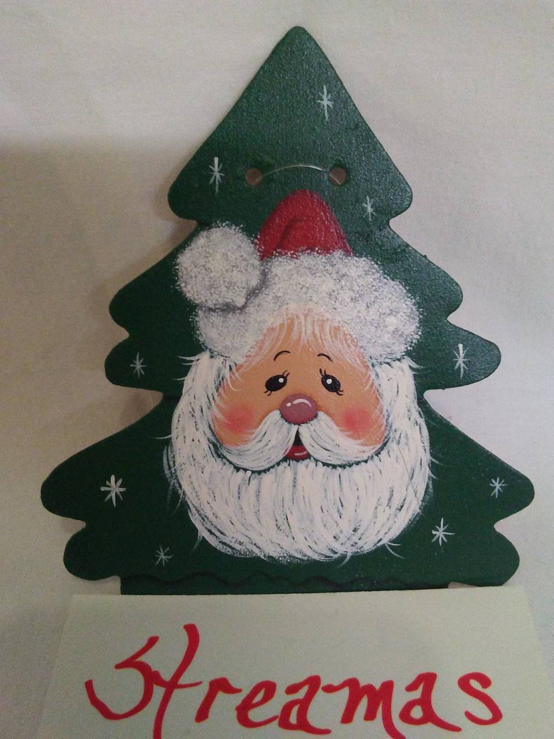 Hand-painted Rusted Tin Christmas Ornament W/santa - Etsy