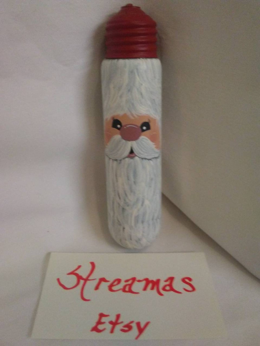 Hand-painted Light Bulb Santa - Etsy
