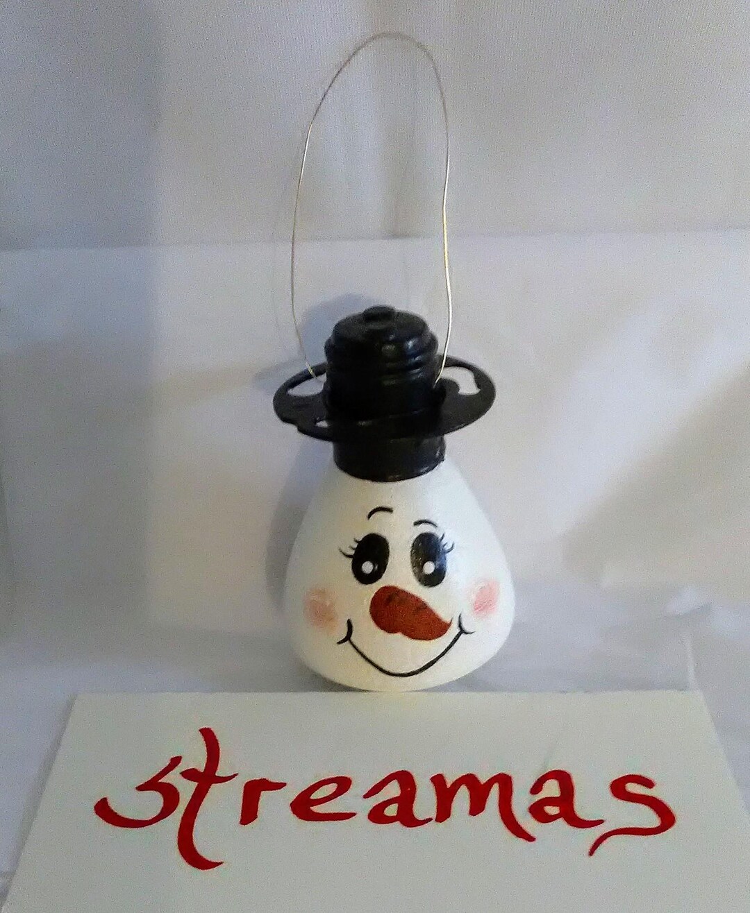 Hand Painted Small Ford Model T Headlight Bulb Snowman Christmas ...