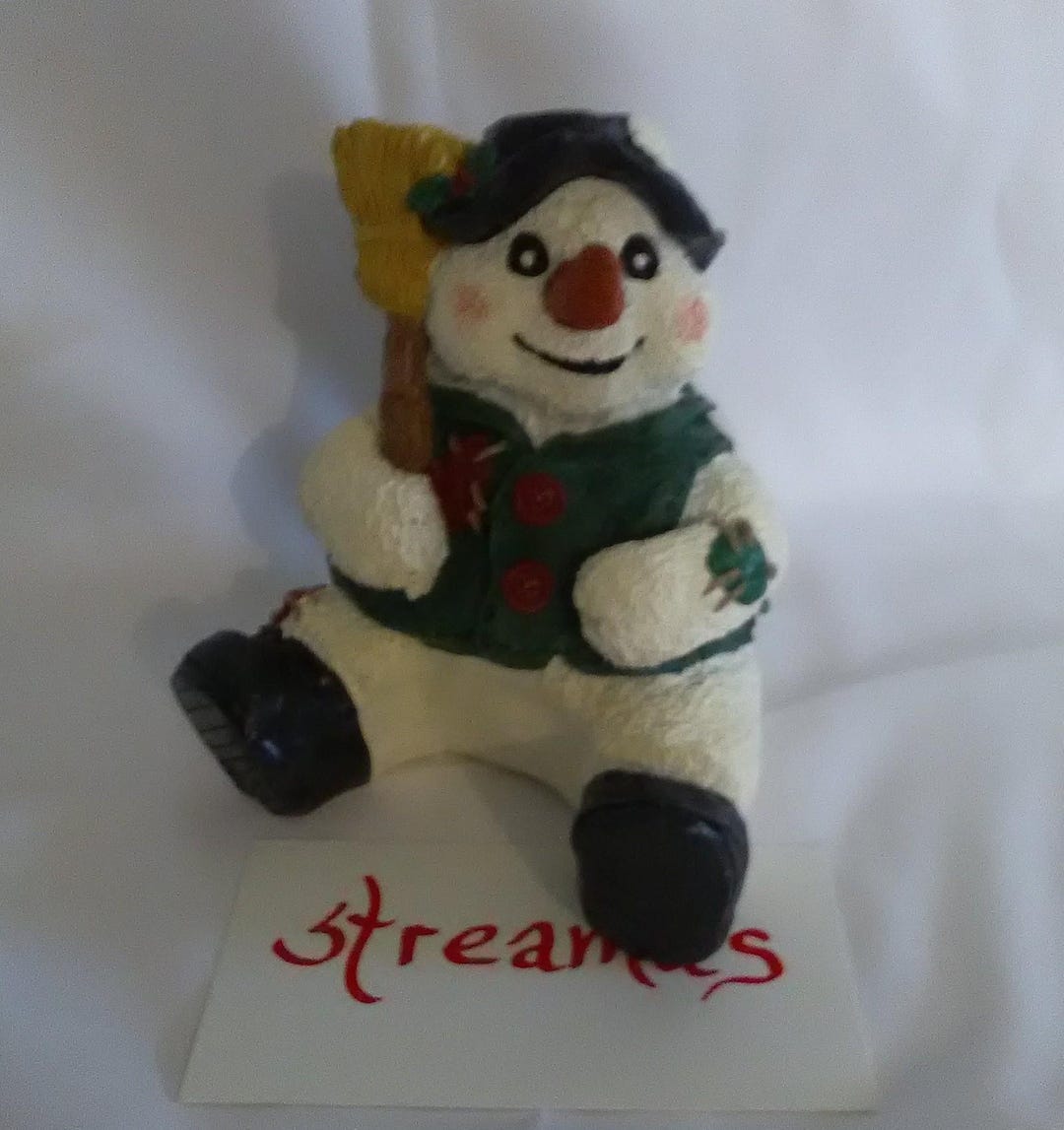 Hand Painted Pecan Resin Snowman - Etsy