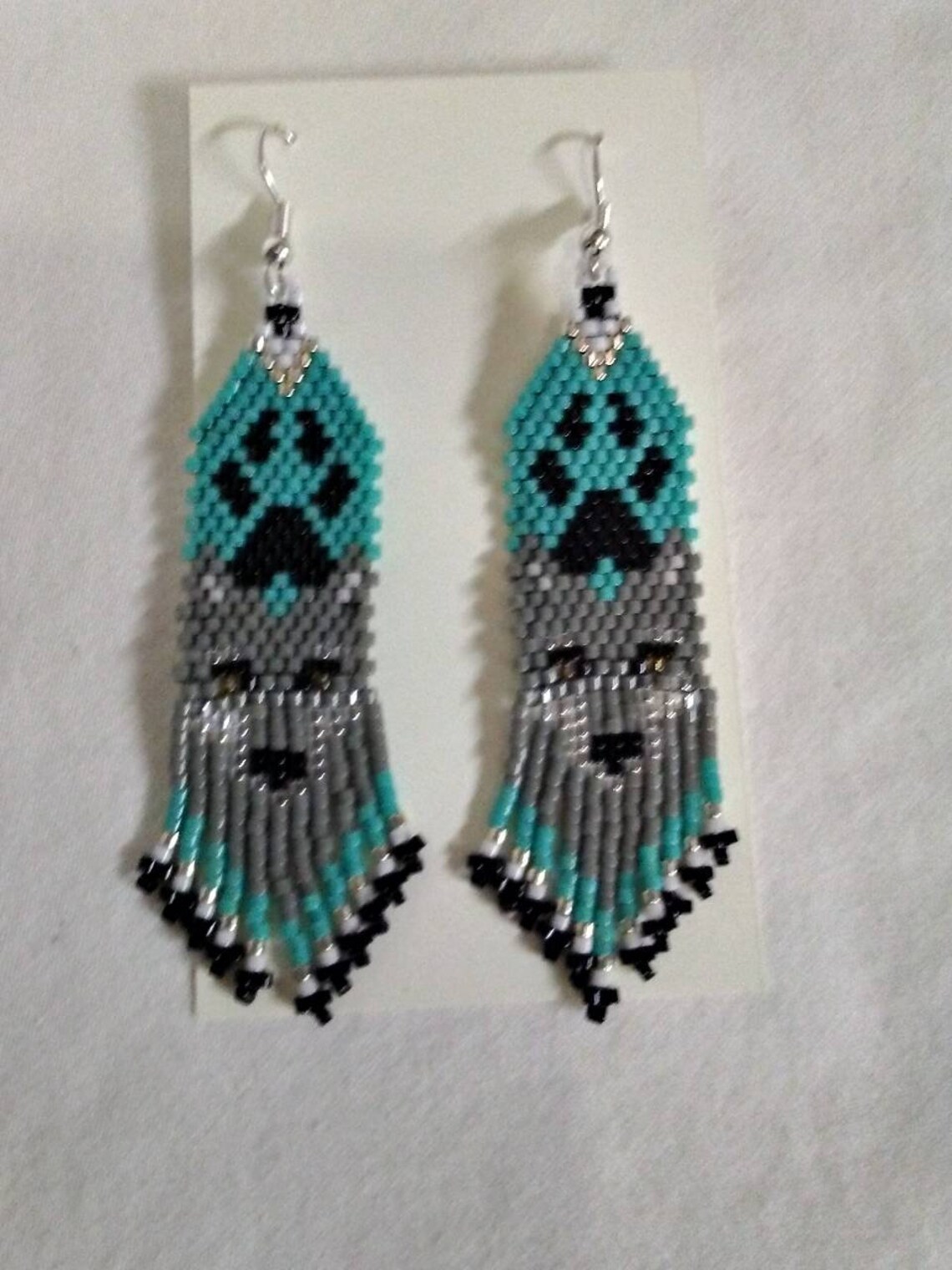 Hand-woven Wolf Seed Bead Earrings - Etsy