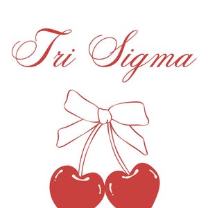Sigma Sigma Sigma Sorority Cherry Bow SVG File - Etsy