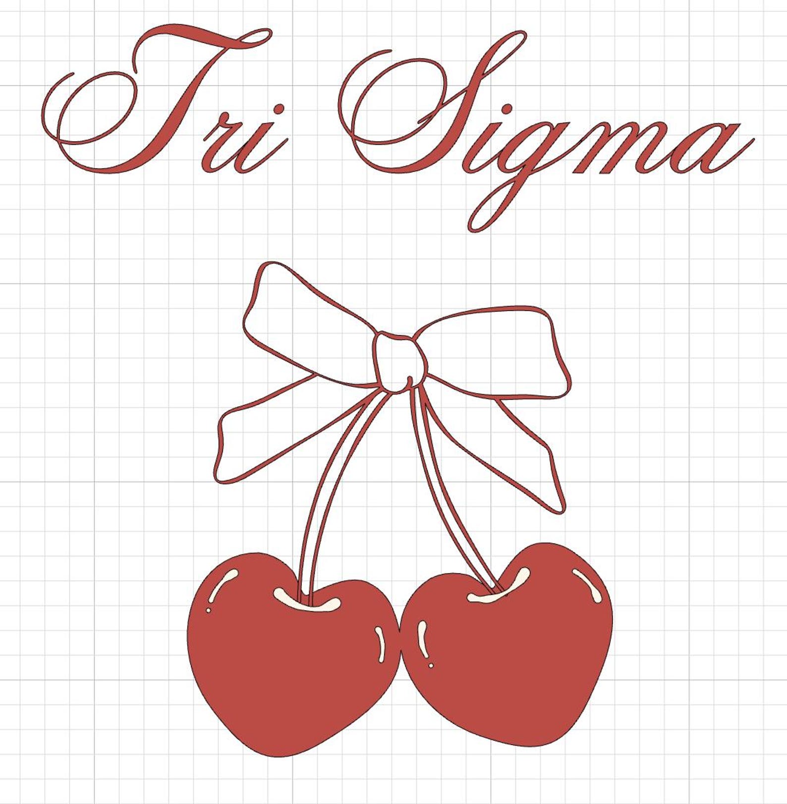 Sigma Sigma Sigma Sorority Cherry Bow SVG File - Etsy