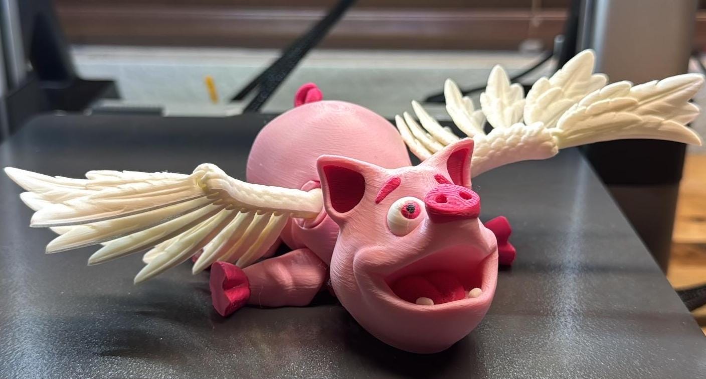 3D Printed Pink Flying Pig - This Adorable Pink Flying Pig Proves That ...