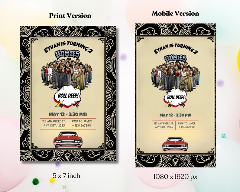 Editable Homies Birthday Invitation, Homies Invitation, Homies Birthday ...