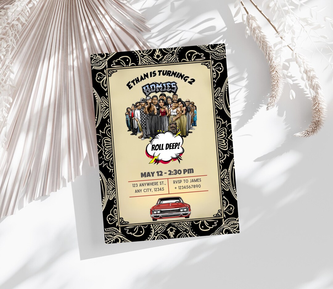 Editable Homies Birthday Invitation, Homies Invitation, Homies Birthday ...