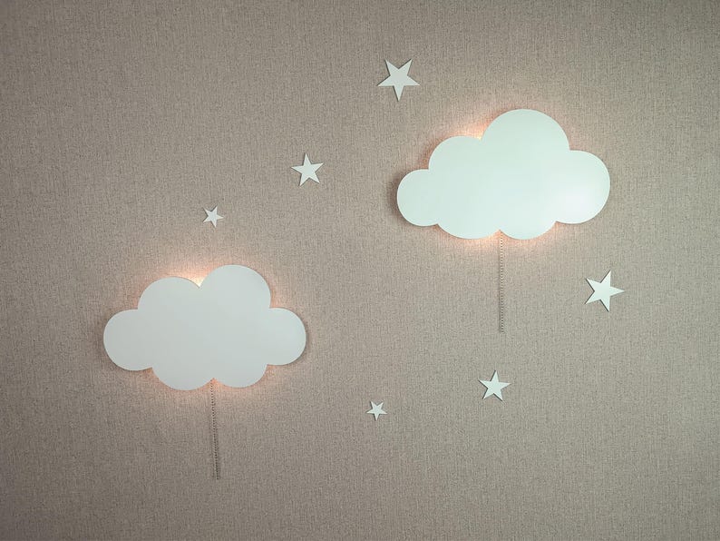 Cloud Night Lights, Set of 2 – Cloud Wall Night Lights, Wall Lamps, Kids Room, Baby Bedroom, - Etsy