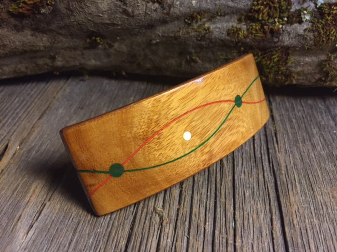 Wood/ Wooden Hair Barrette: Satinwood (medium) - Etsy