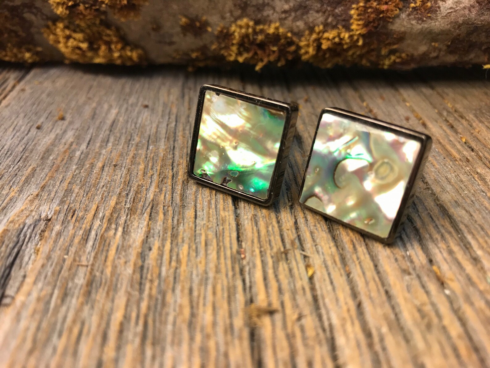 Frenchh Cufflinks: Green Paua Abalone 16/18mm square | Etsy