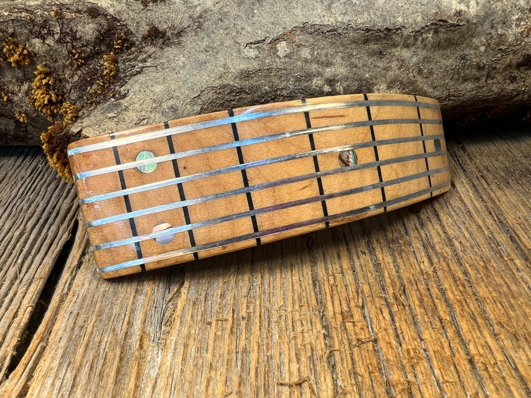 Wood/wooden Barette/hairclip: Guitar Design, Maple, Medium - Etsy
