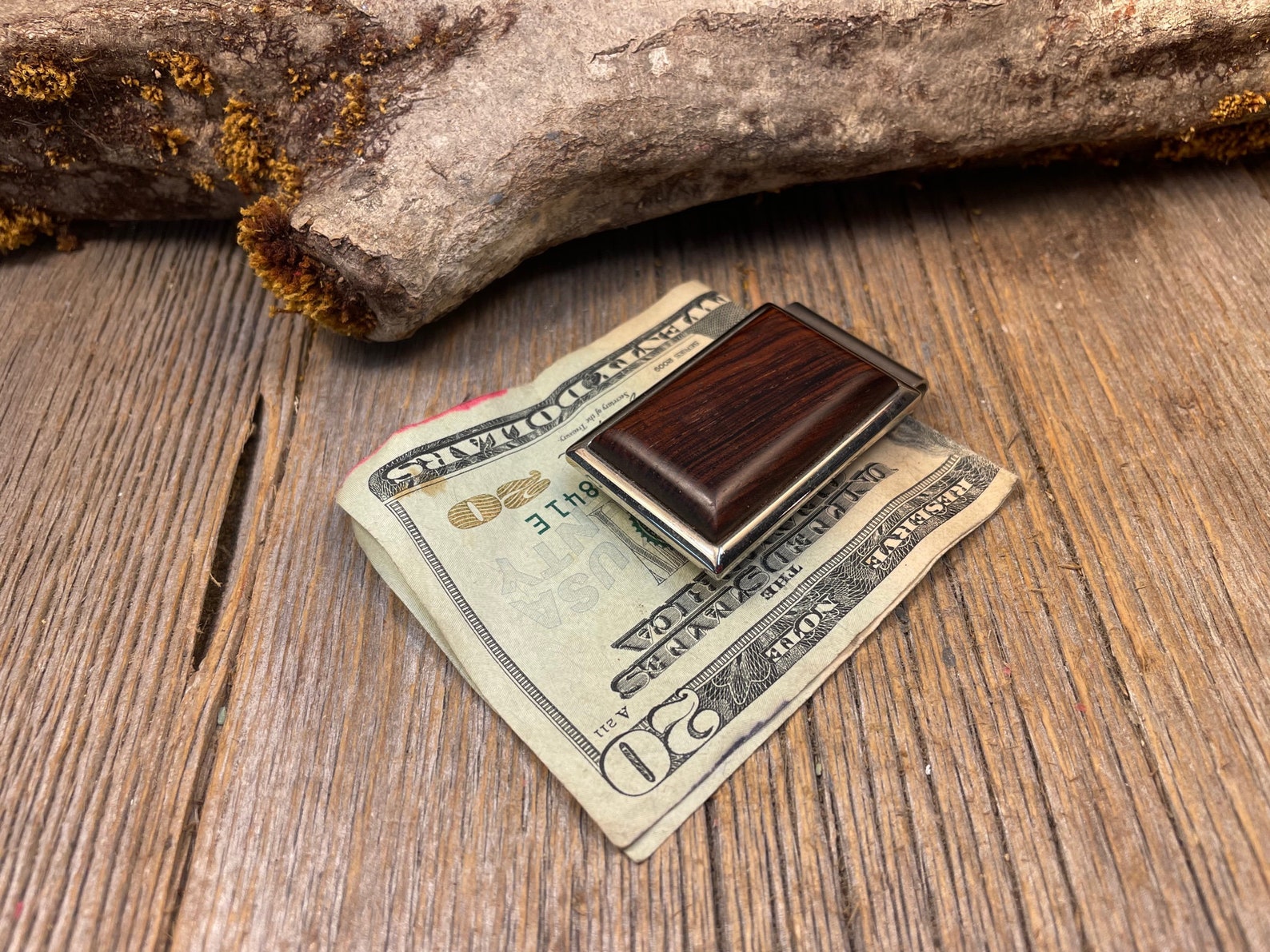 Wooden Money Clip: Rosewood, Chromed Steel - Etsy