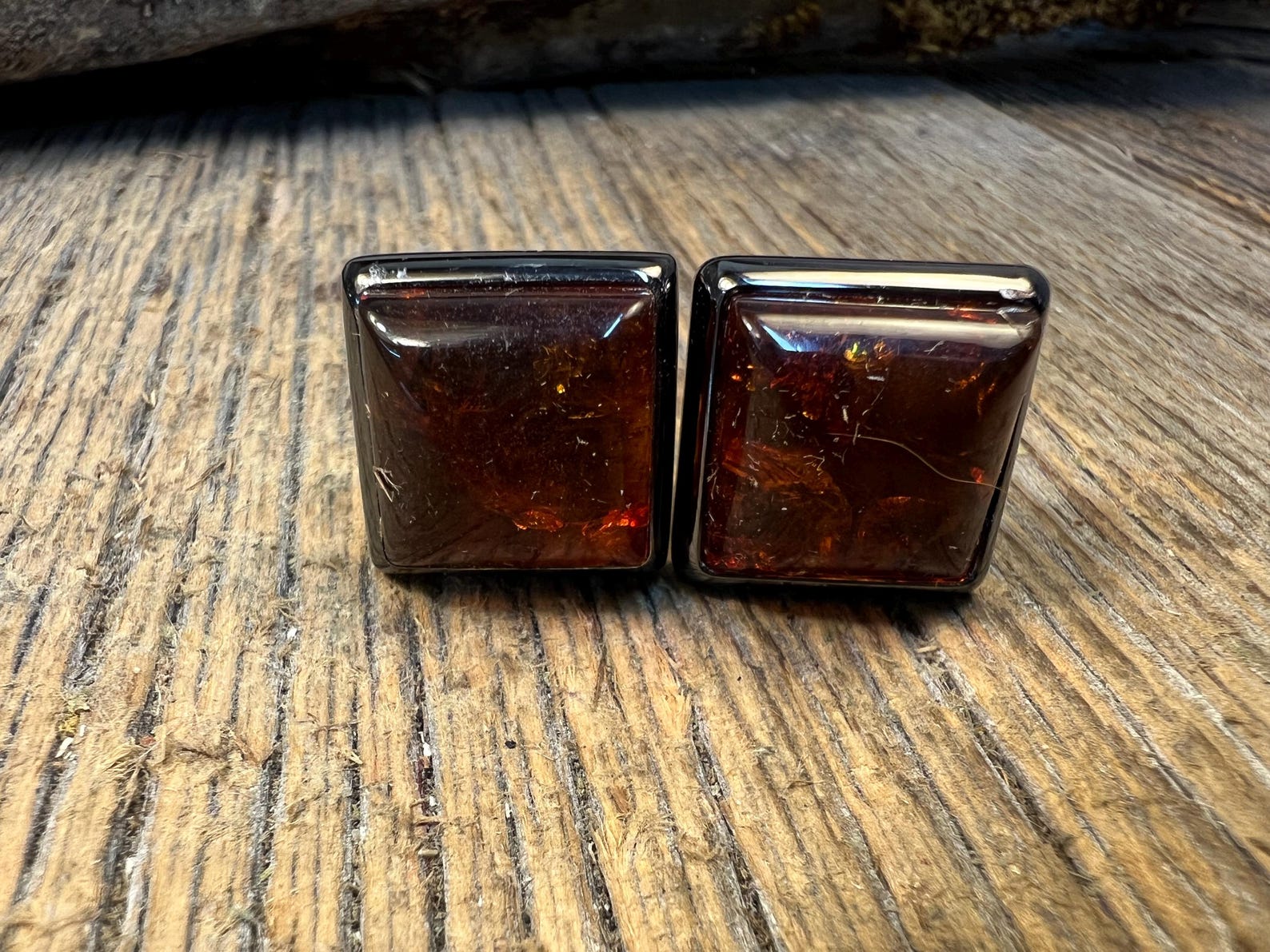 French Cufflinks: Baltic Amber, 14/17 Mm, Square - Etsy