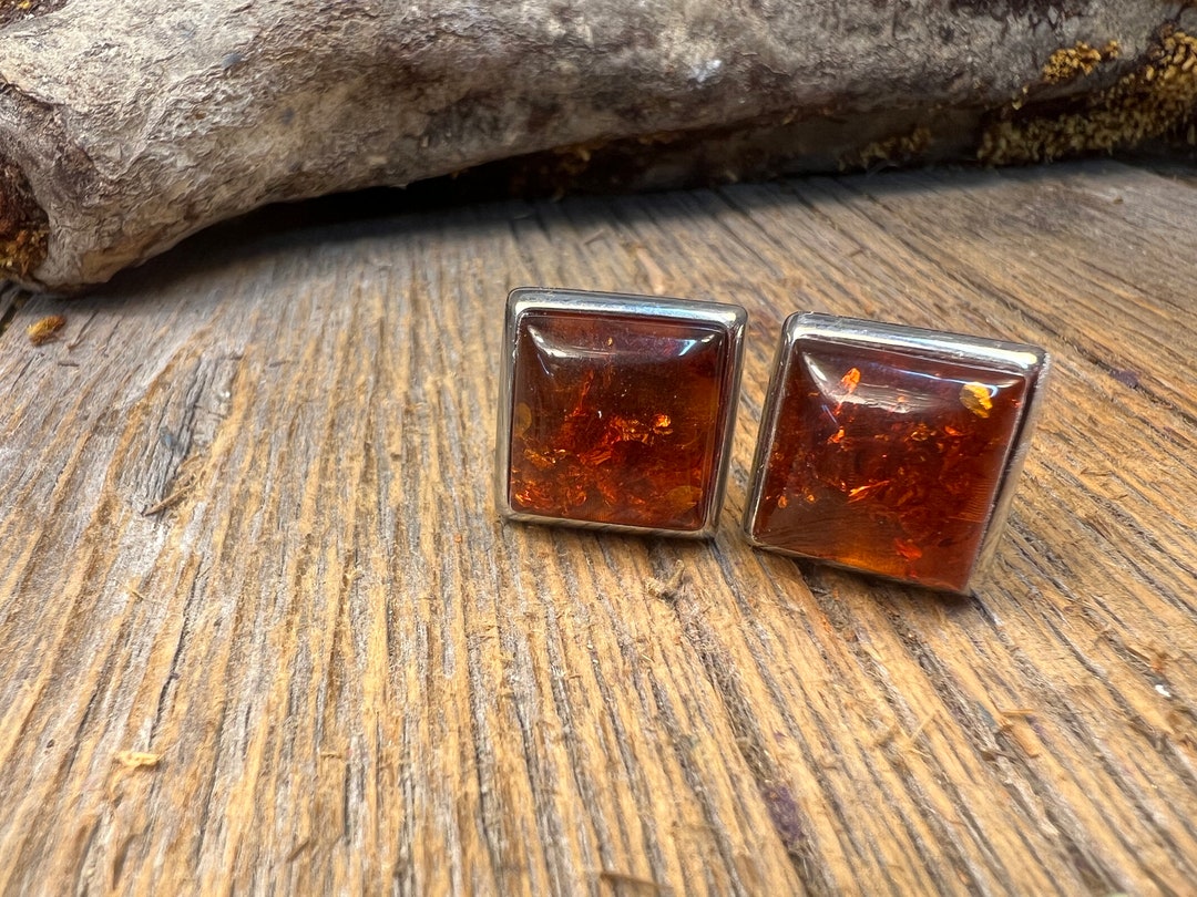 French Cufflinks: Baltic Amber 14/17 Mm Square - Etsy